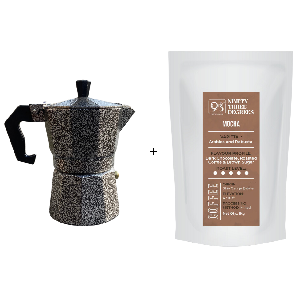 Mokapot Coffee Maker & Mocha Coffee Beans – 93 Degrees Coffee Roasters